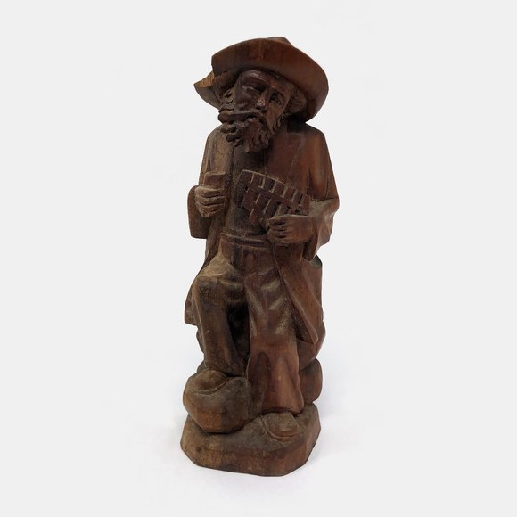 Accents | Old Carved Wood Folk Art Figurine | Poshmark